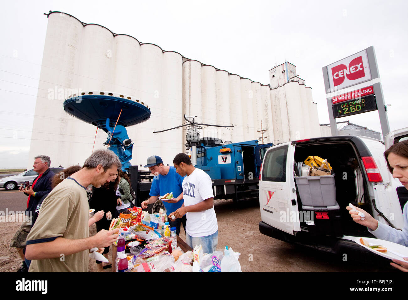 Project Vortex 2 participants eat lunch at a Cenex in western Nebraska ...