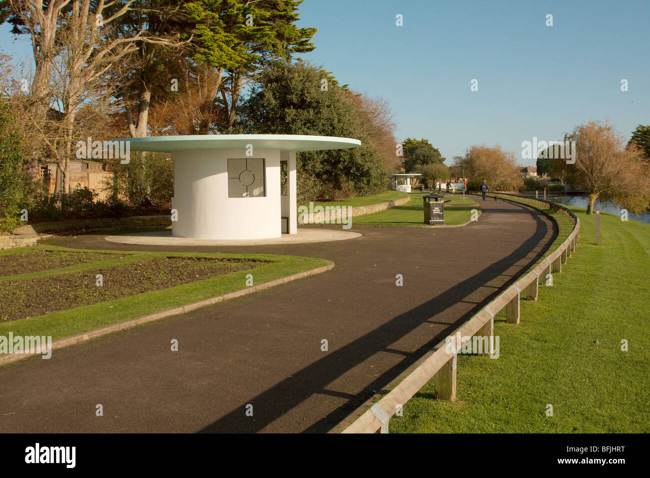 A view of Mewsbrook park in Littlehampton alongside the boating lake ...