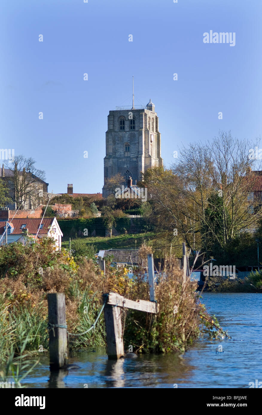 beccles from river waveney beccles suffolk england Stock Photo - Alamy