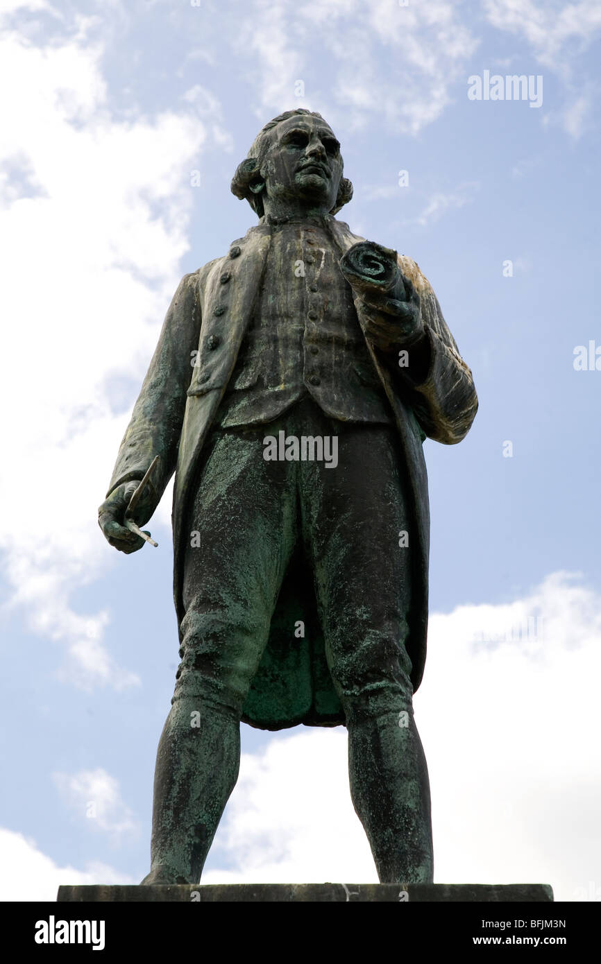 The statue of Captain James Cook (1728-1779) at Whitby in North ...