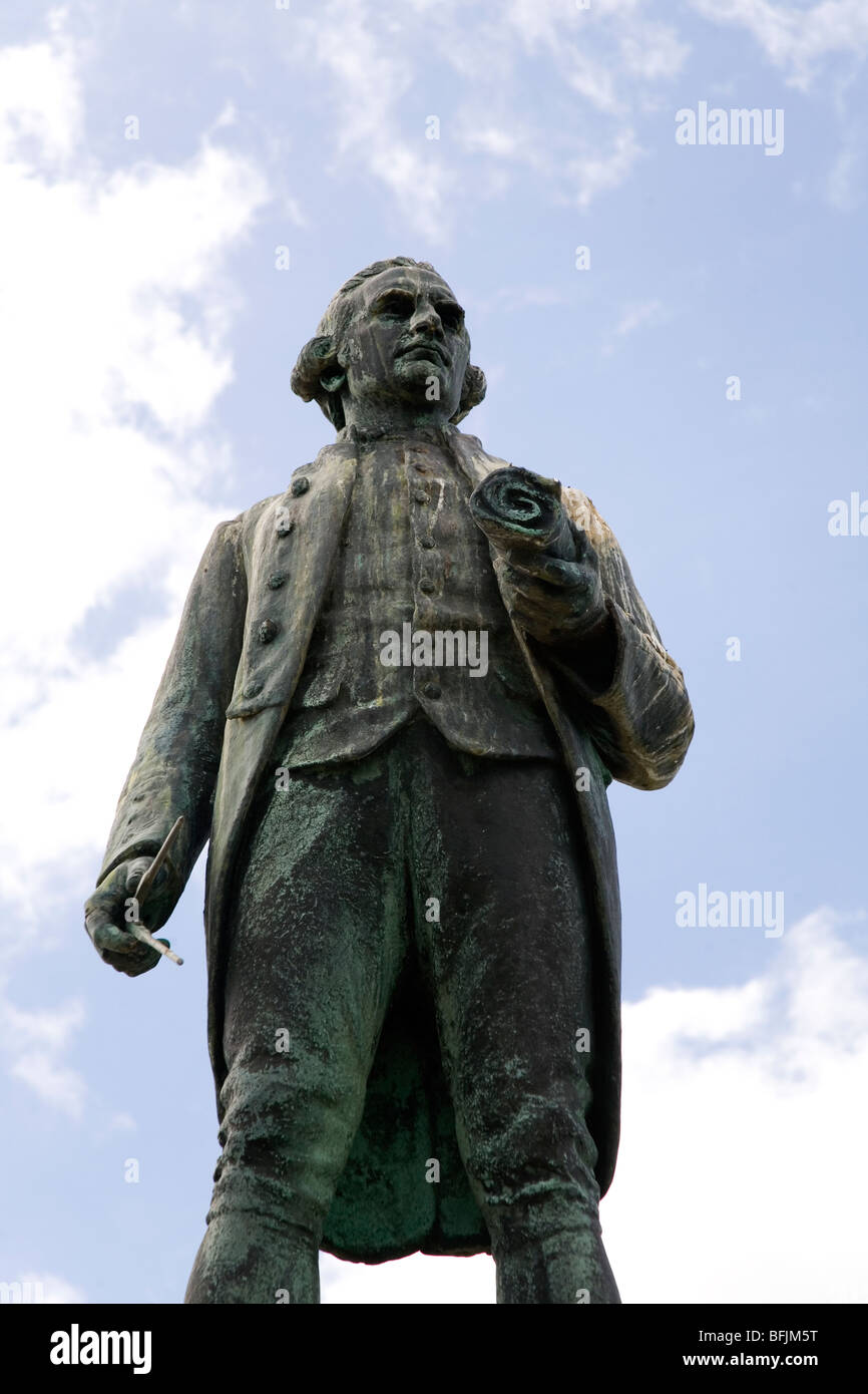 The statue of Captain James Cook (1728-1779) at Whitby in North ...