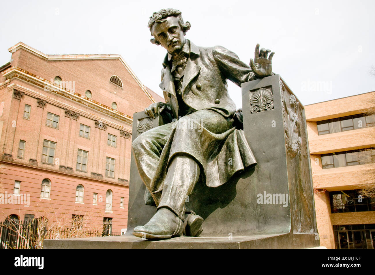 Sculpture in Baltimore Edgar Alan Poe by Moses J. Ezekiel 1915 at UB ...
