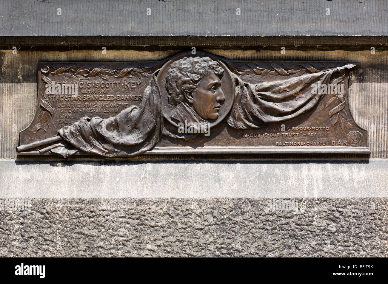 Francis Scott Key (Relief) 1914 by Hans Schuler –Mt Vernon Place United ...