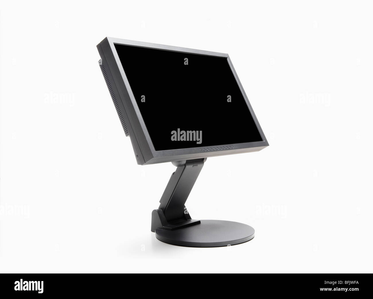 view of lcd (liquid crystal) computer monitor isolated on white ...