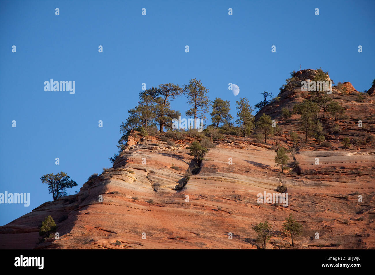 Moon rise over an unnamed mountain on Highway 9 between the east park ...