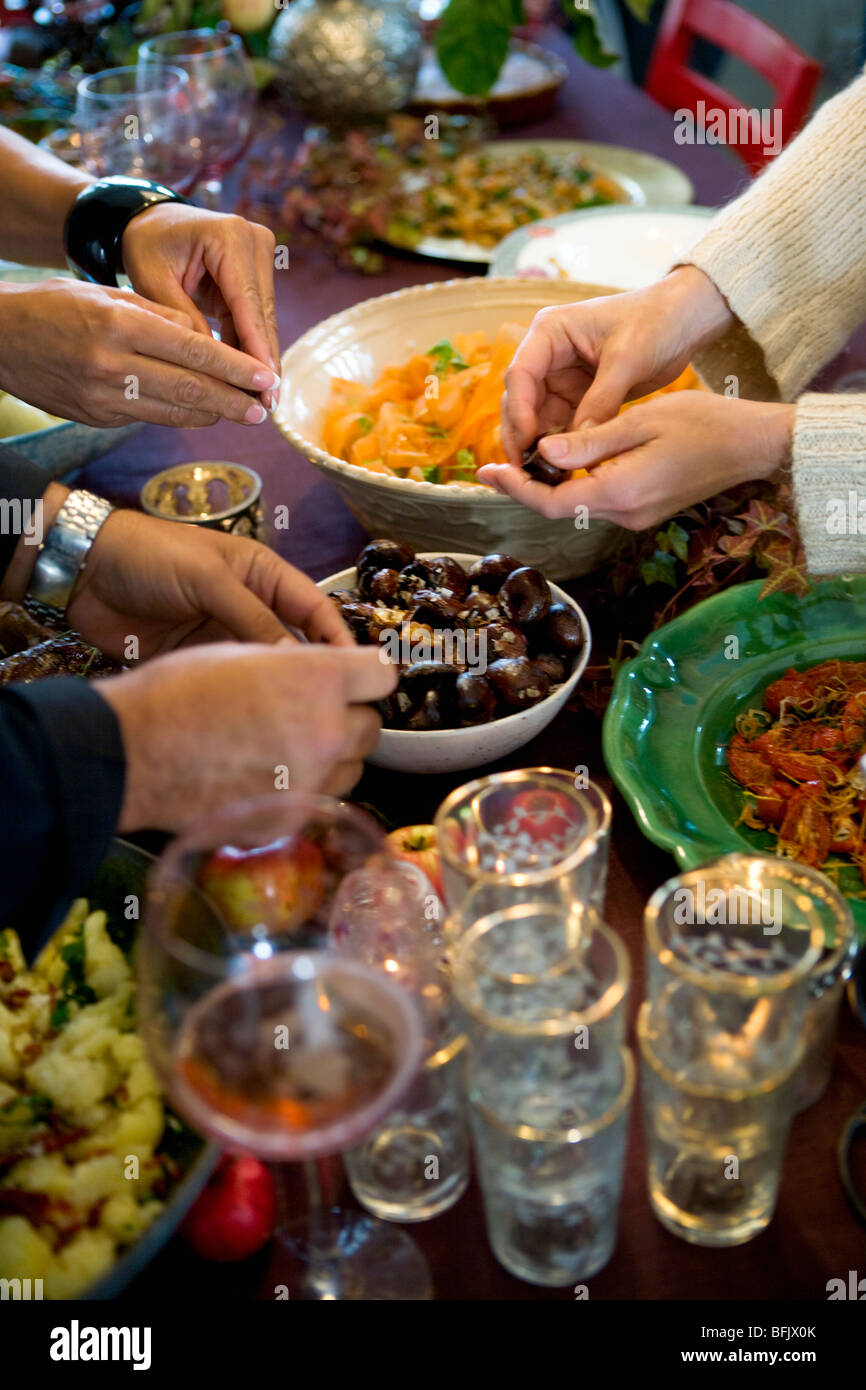 French refreshment table, close-up Stock Photo - Alamy