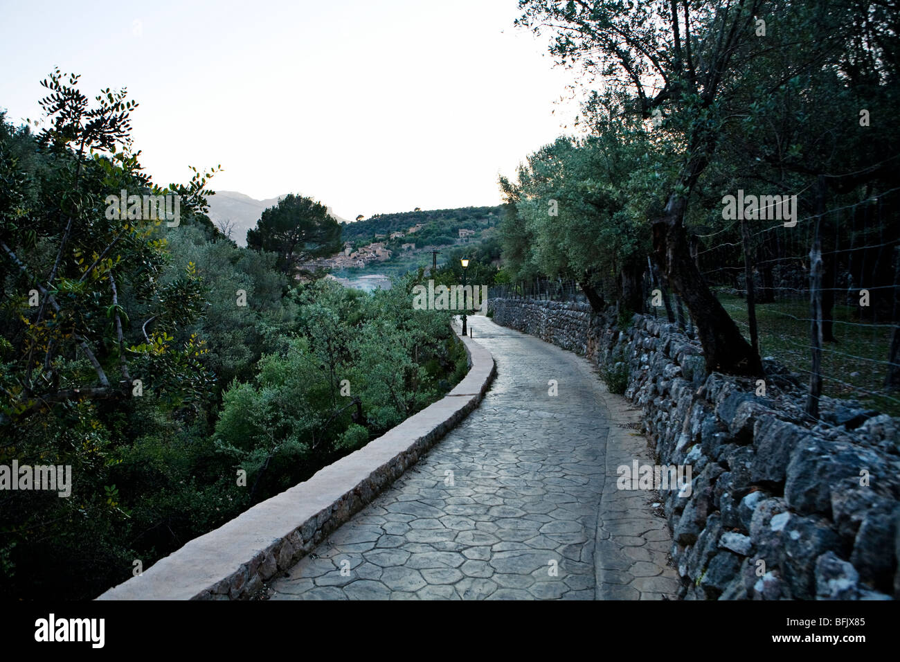 A walking path in a village, Mallorca Stock Photo - Alamy
