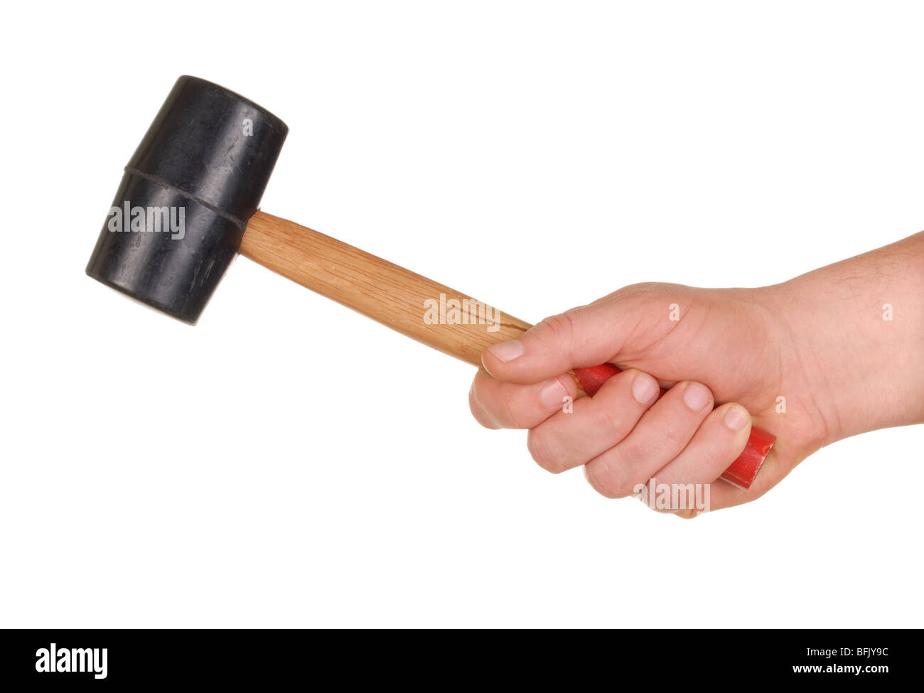 Hand with Mallet Stock Photo - Alamy