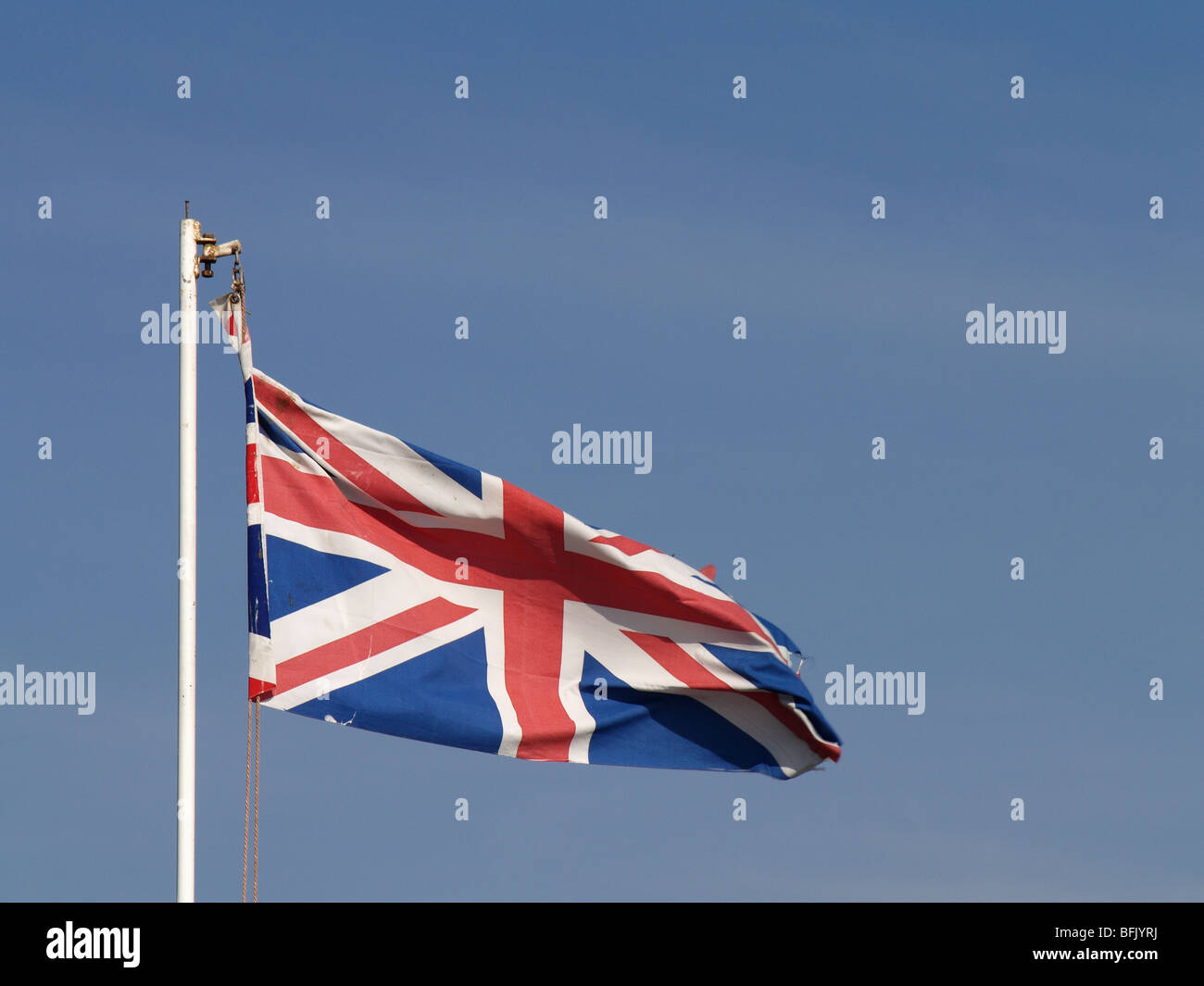 United kingdom national flag flying in breeze hi-res stock photography ...