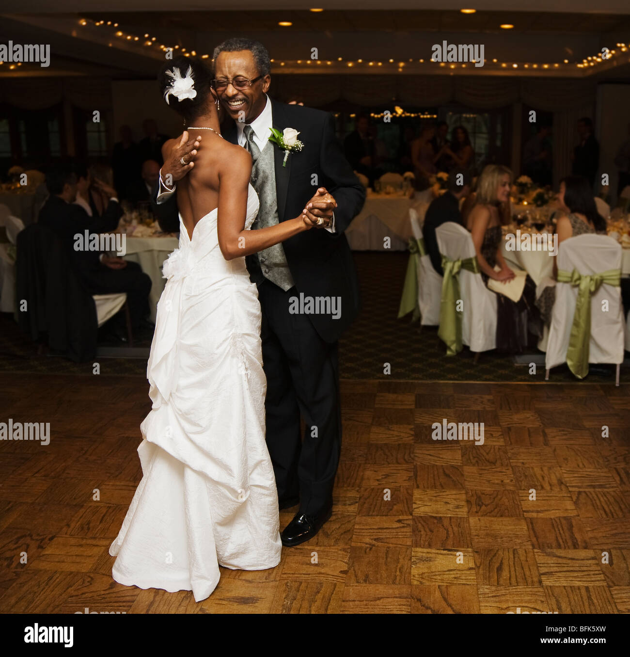 African bride and father dancing at wedding reception Stock Photo - Alamy