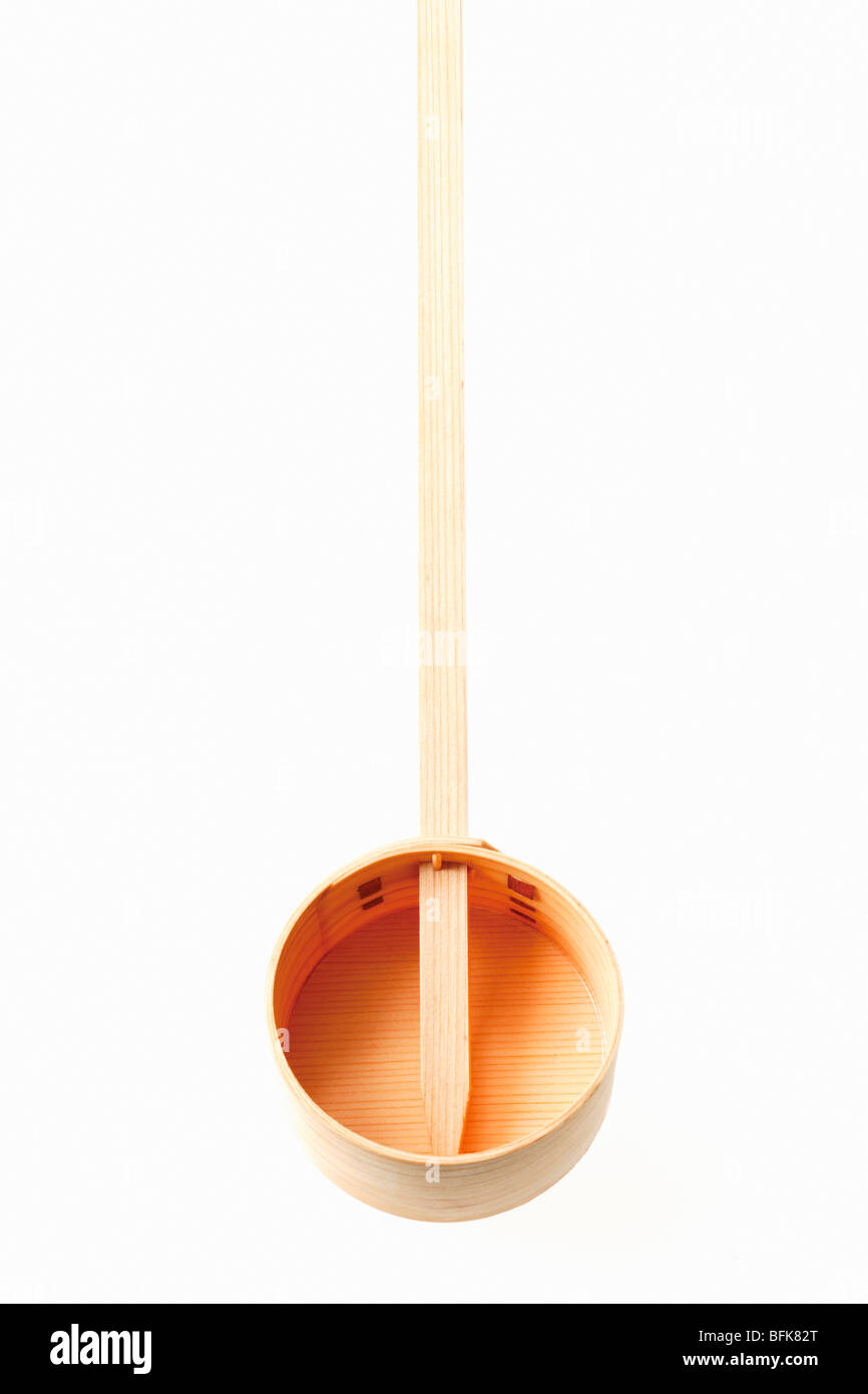 Wooden ladle white background Stock Photo - Alamy