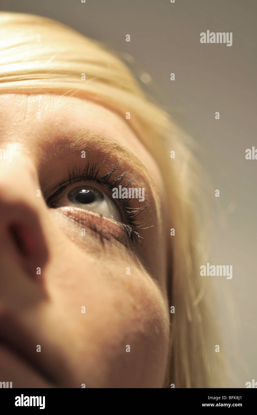 Beautiful eye close up crying hi-res stock photography and images - Alamy