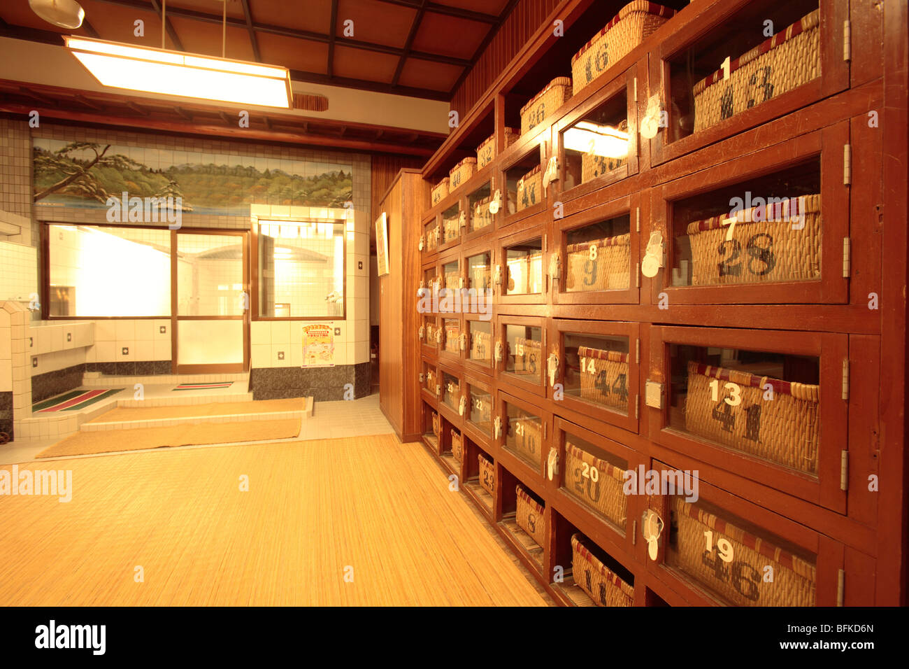 Changing Room in Public Bath Stock Photo - Alamy