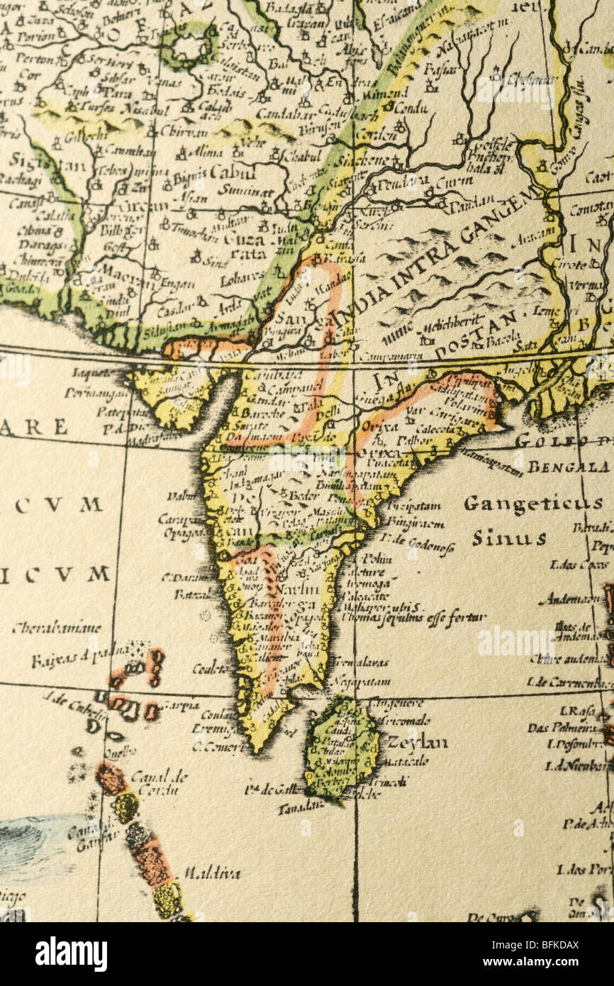 Old map of India Stock Photo - Alamy