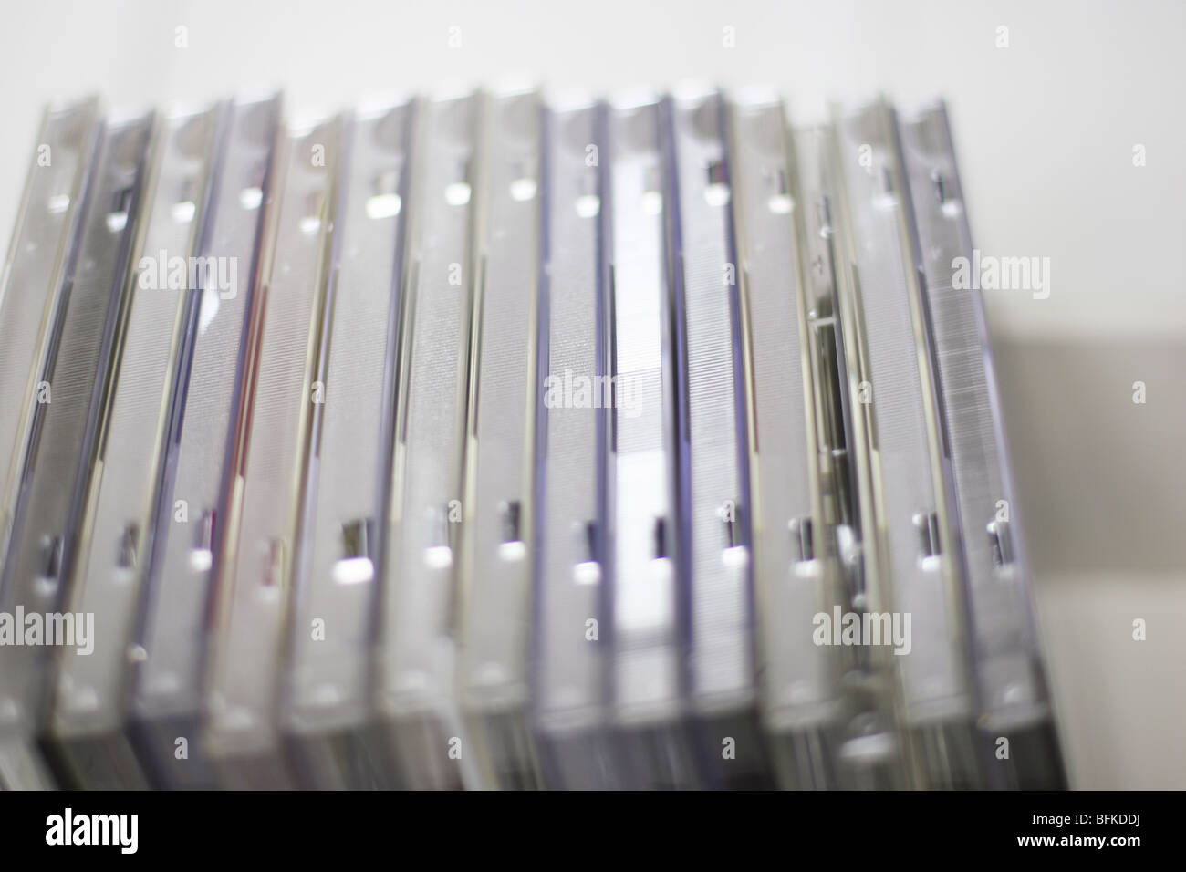 Cases of compact disc close up white background Stock Photo - Alamy