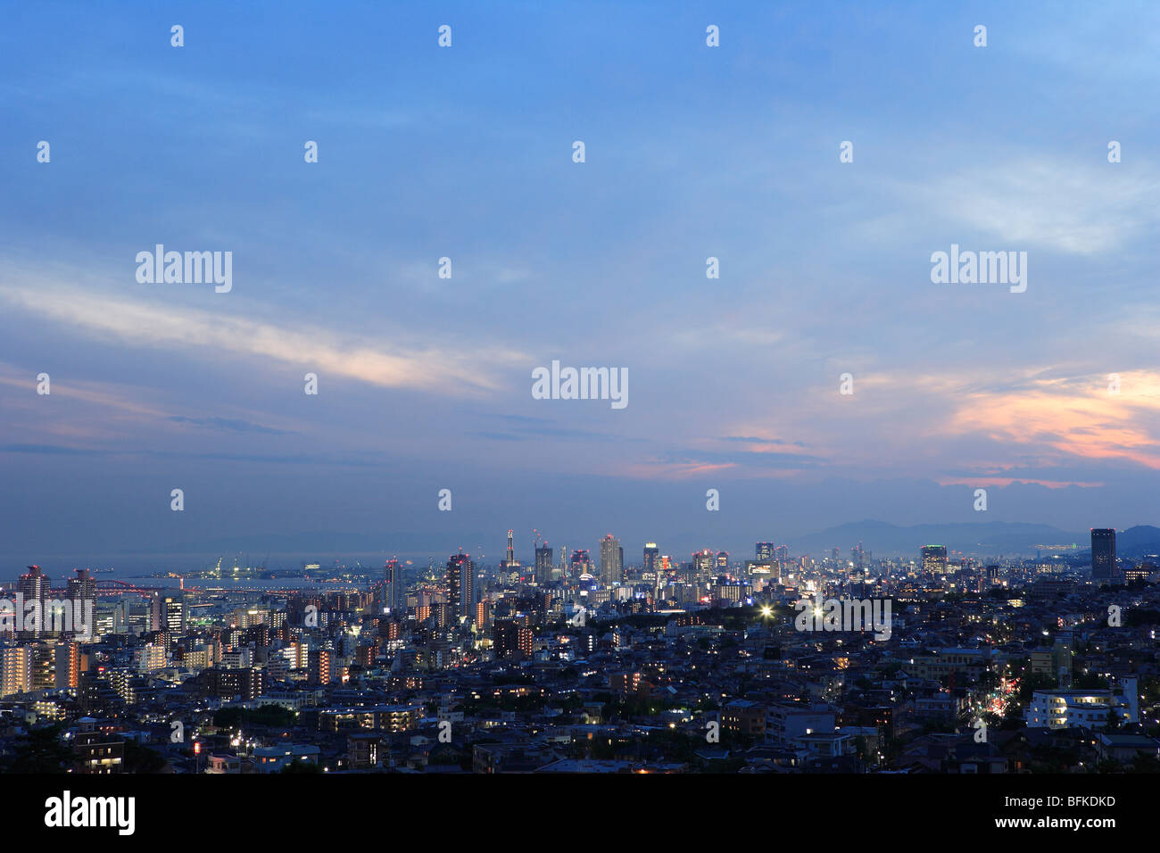 Nightfall Over City Stock Photo - Alamy