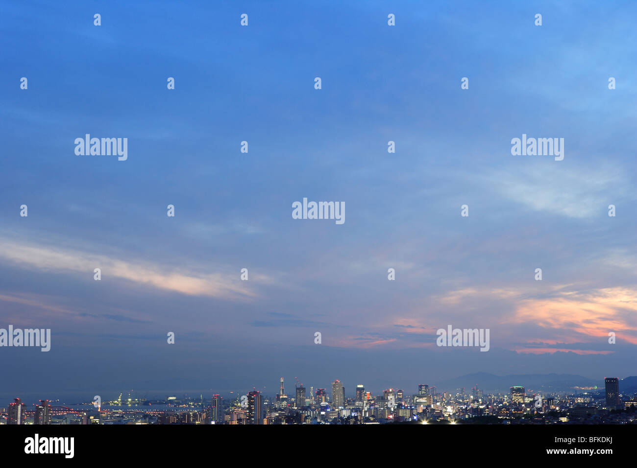 Nightfall Over City Stock Photo - Alamy