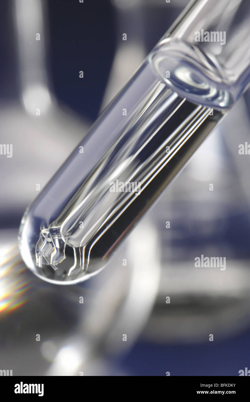 Liquid in test tube close up Stock Photo - Alamy