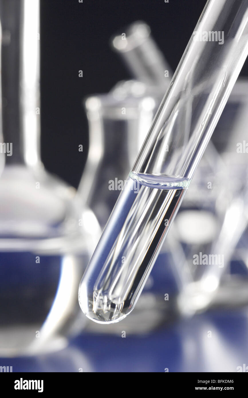 Liquid in test tube close up Stock Photo - Alamy