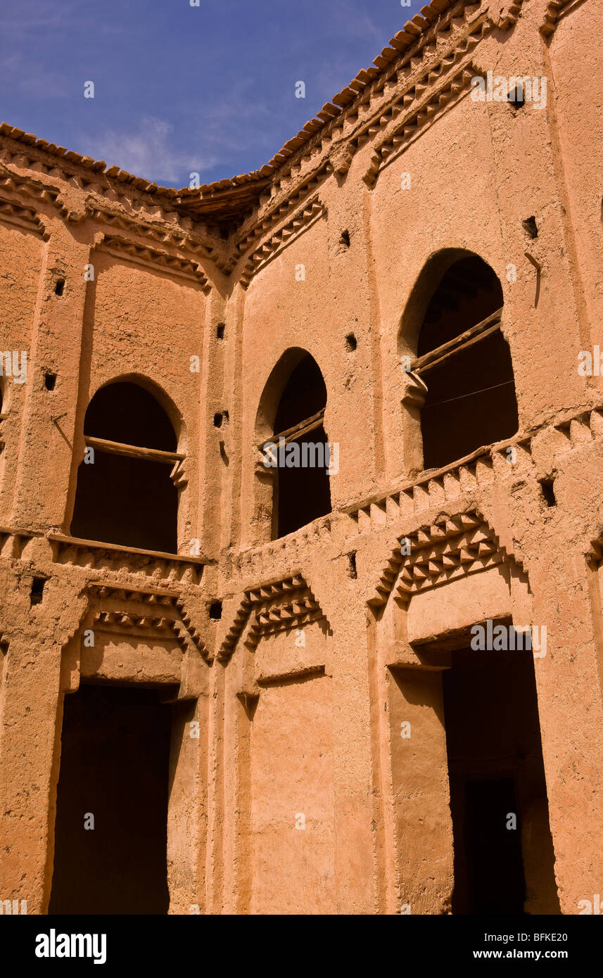 AGDZ, MOROCCO - Interior courtyard, Tamnougalt kasbah, in the Atlas ...