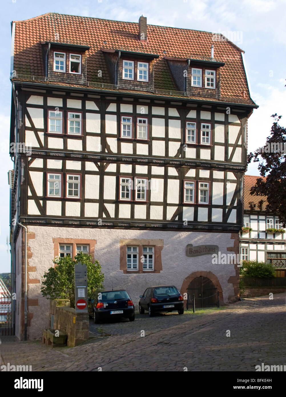 Medieval half timbered house in Schlitz Germany that has been carefully ...