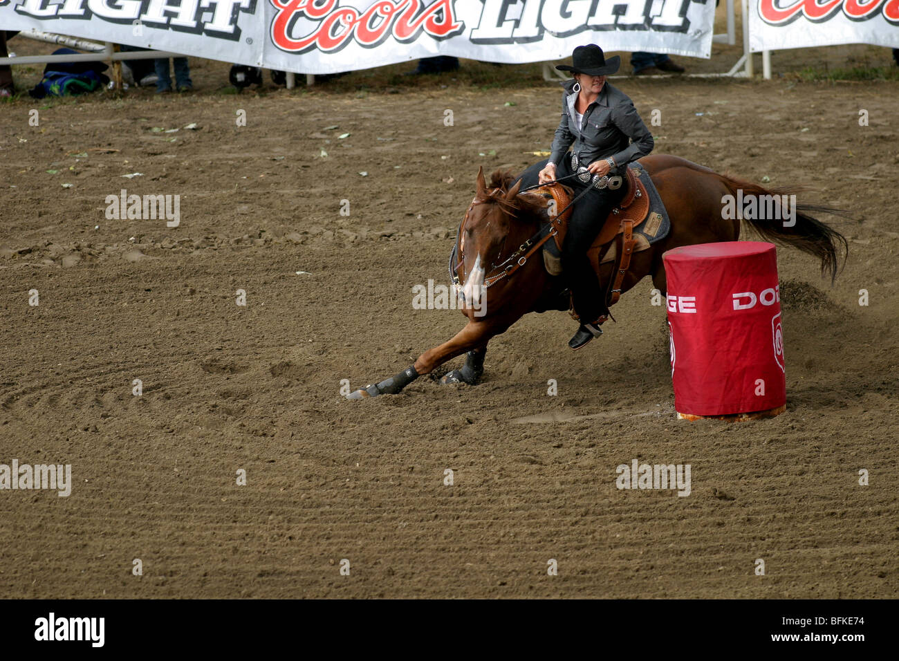 ladies barrel racing Stock Photo - Alamy