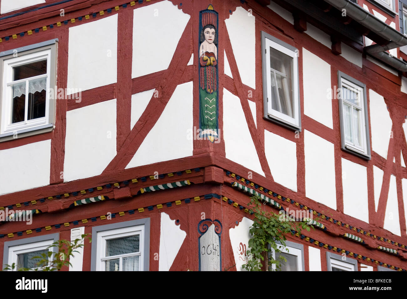 Medieval half timbered house in Schlitz Germany that has been carefully ...