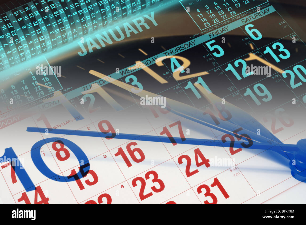 Calendar and Clock Stock Photo - Alamy