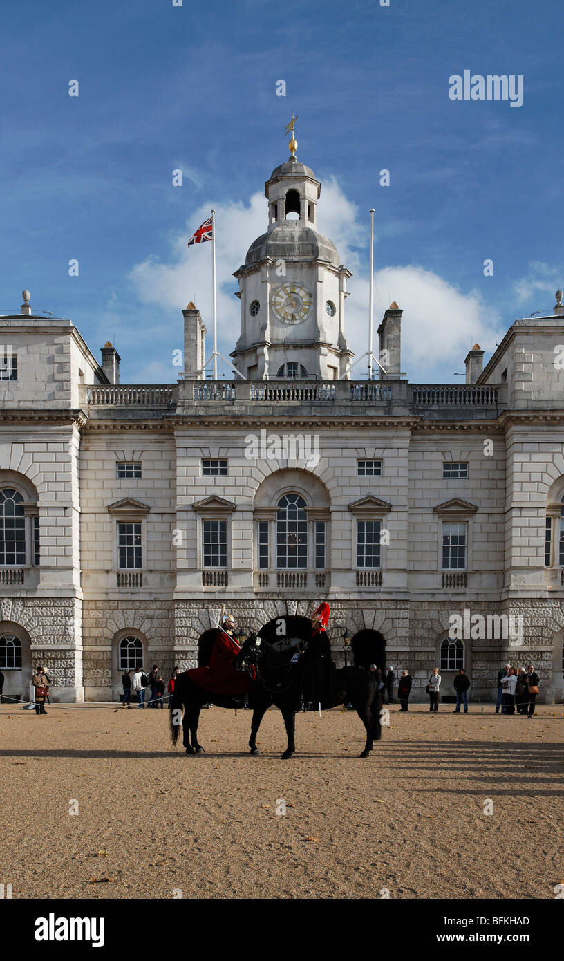 A view of Admiralty House in London with horse guards on parade Stock ...