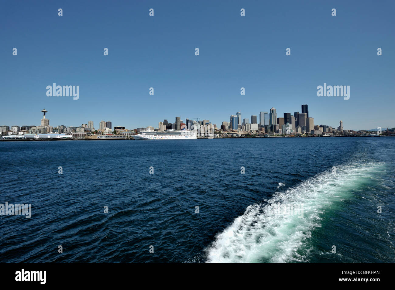 Downtown Seattle from a ferry Stock Photo - Alamy