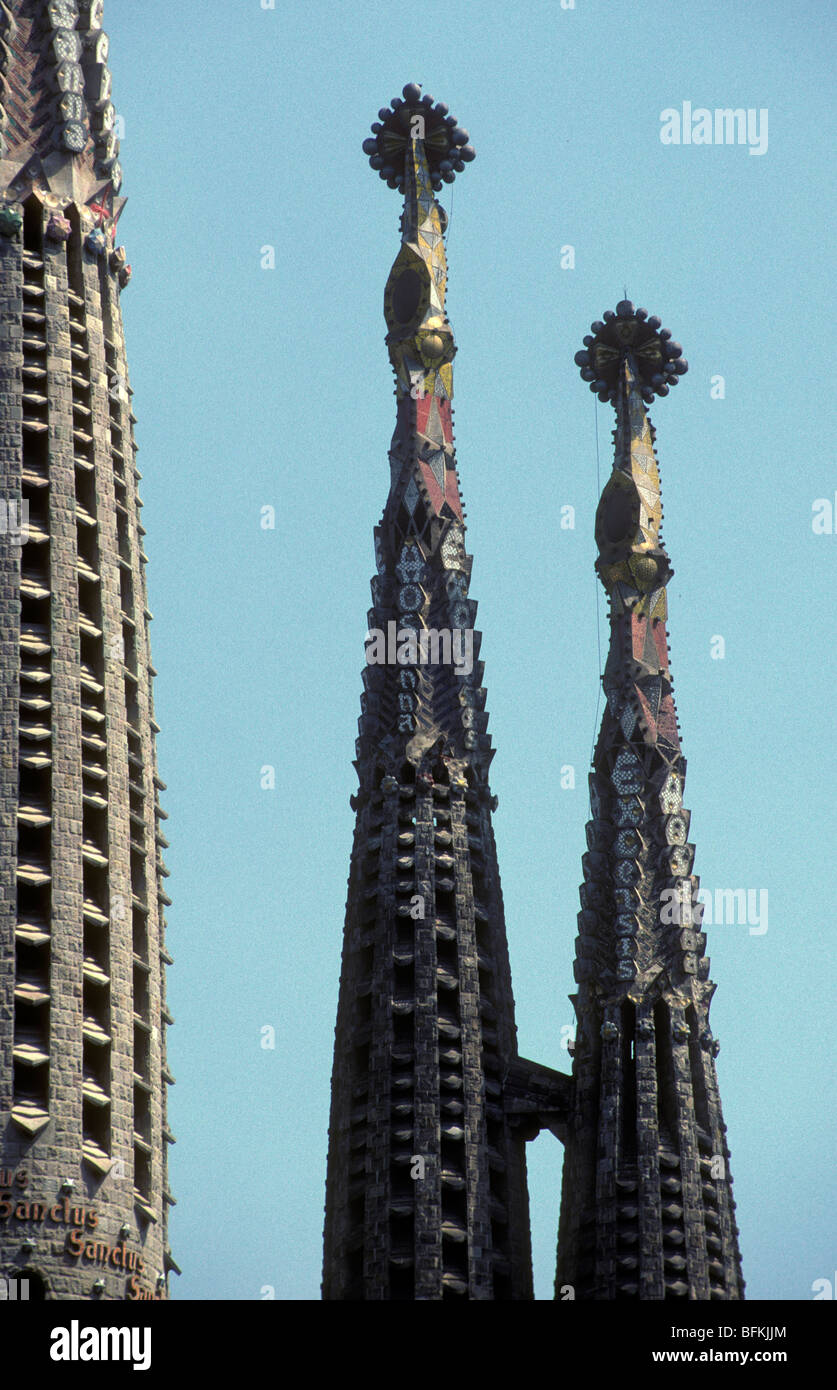 The top of the spires of Sagrada Família in Barcelona Stock Photo - Alamy