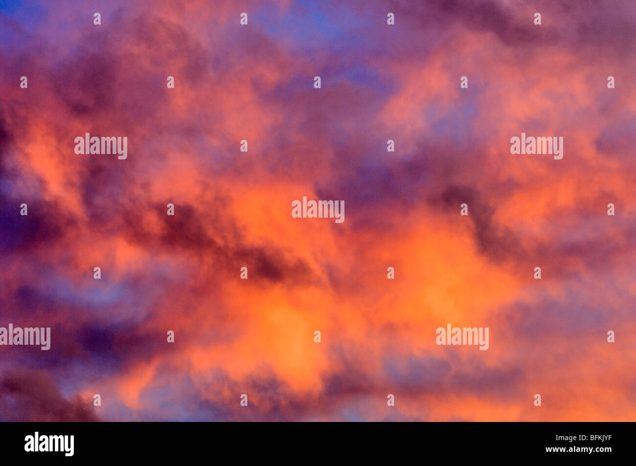 Sky and Clouds Lit by Vivid Sunset Stock Photo - Alamy