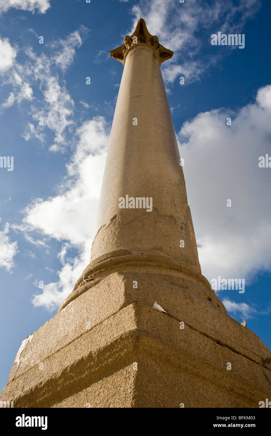 Vertical close up of Pompey’s Pillar on site of Temple of Serapis in ...