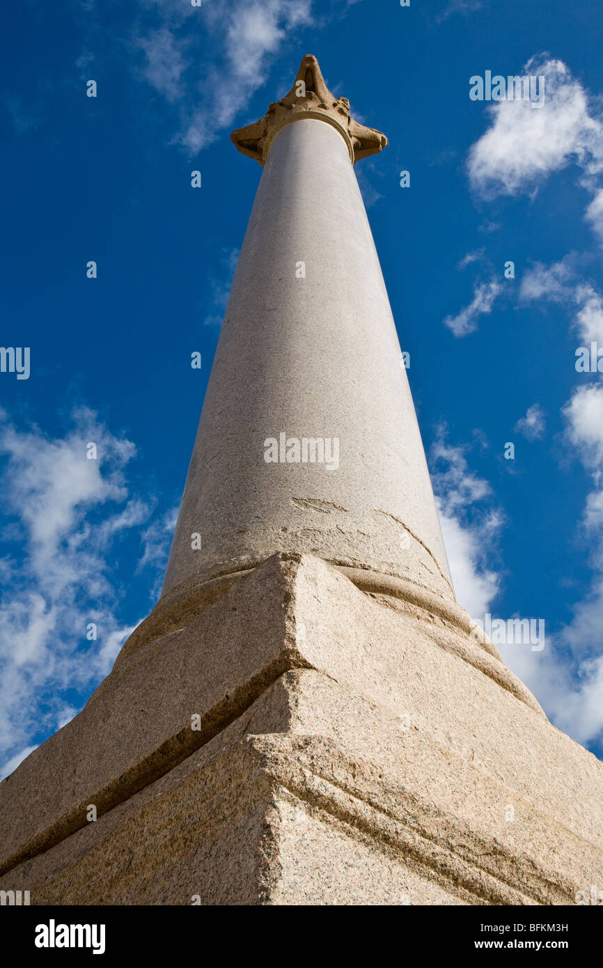 Vertical close up Pompey’s Pillar on site of Temple of Serapis in the ...