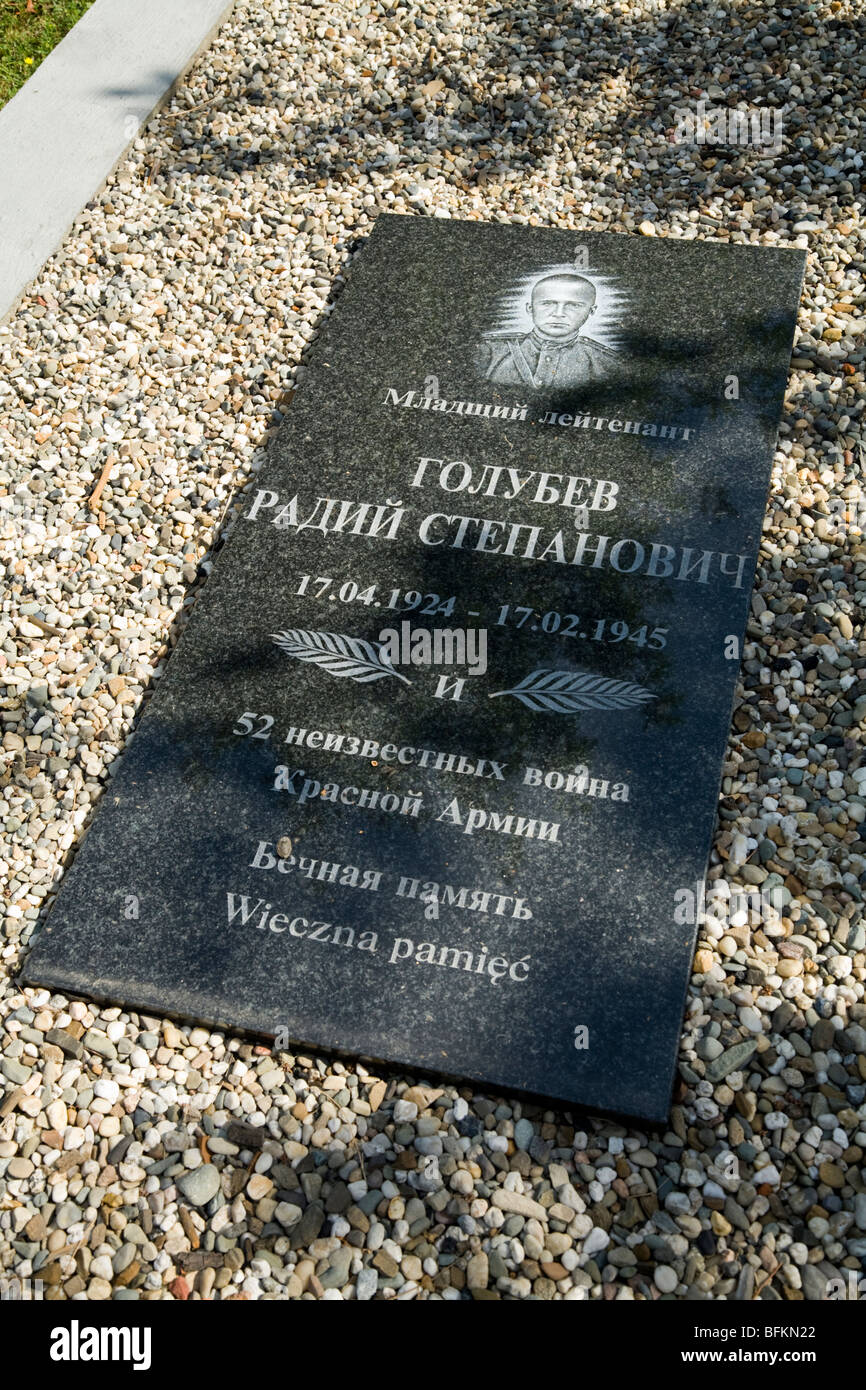 War grave of a Soviet soldier in a Russian World War 2 / WW2 cemetery ...