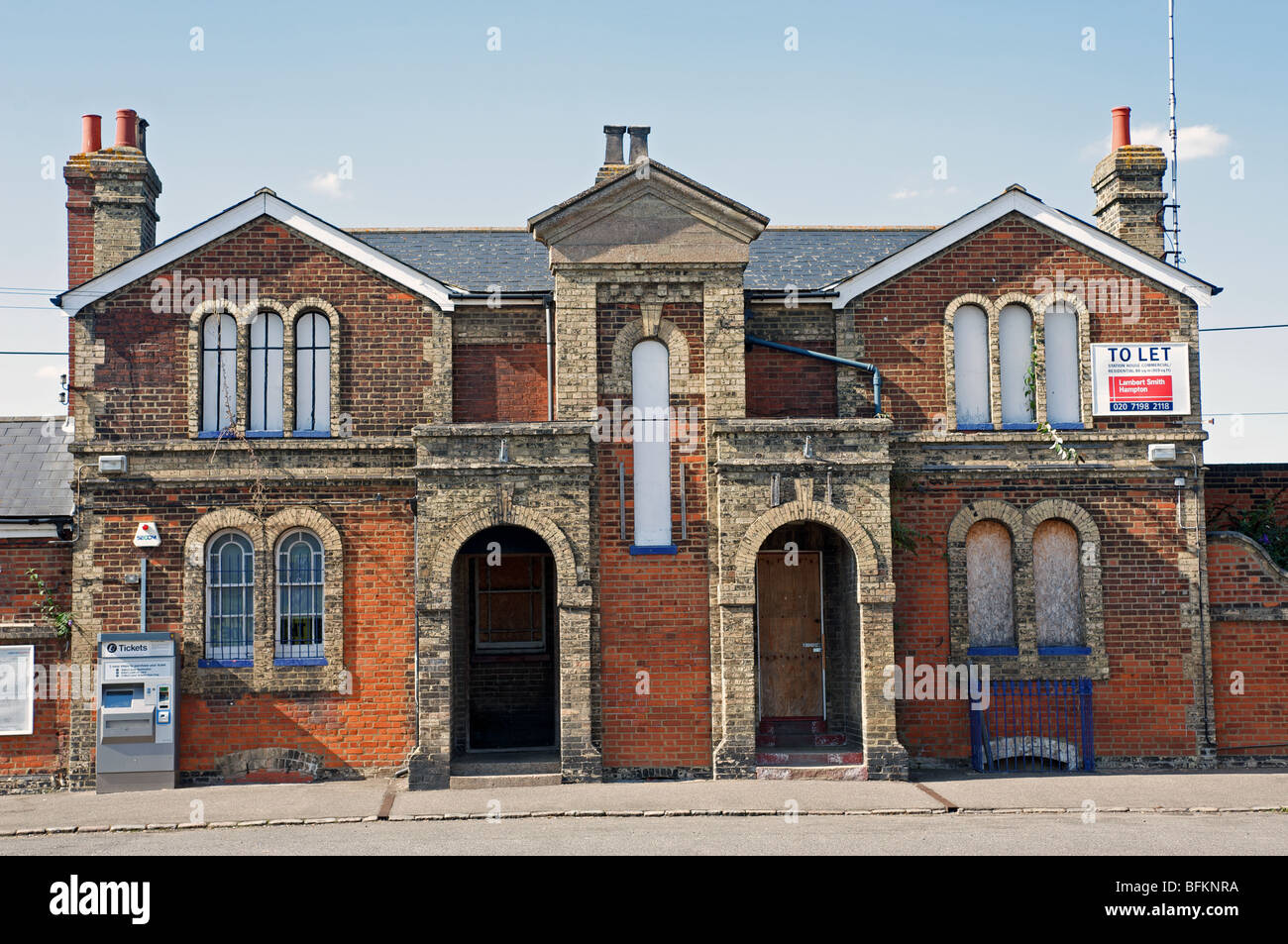 Disused railway station building Stock Photo - Alamy