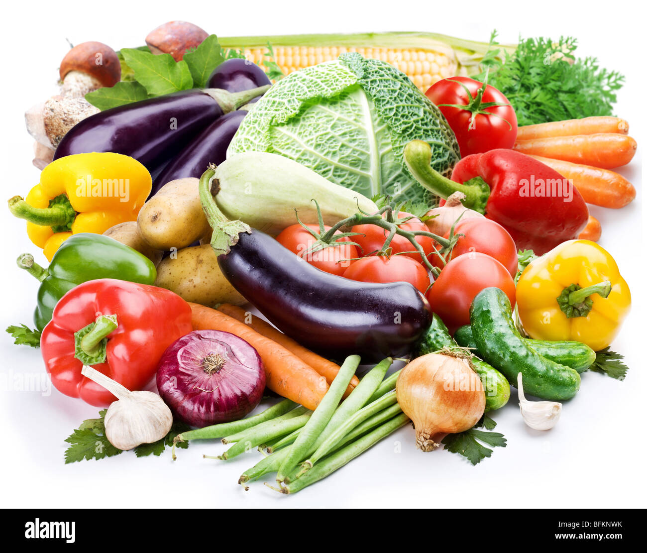 Vegetables on a white background Stock Photo - Alamy