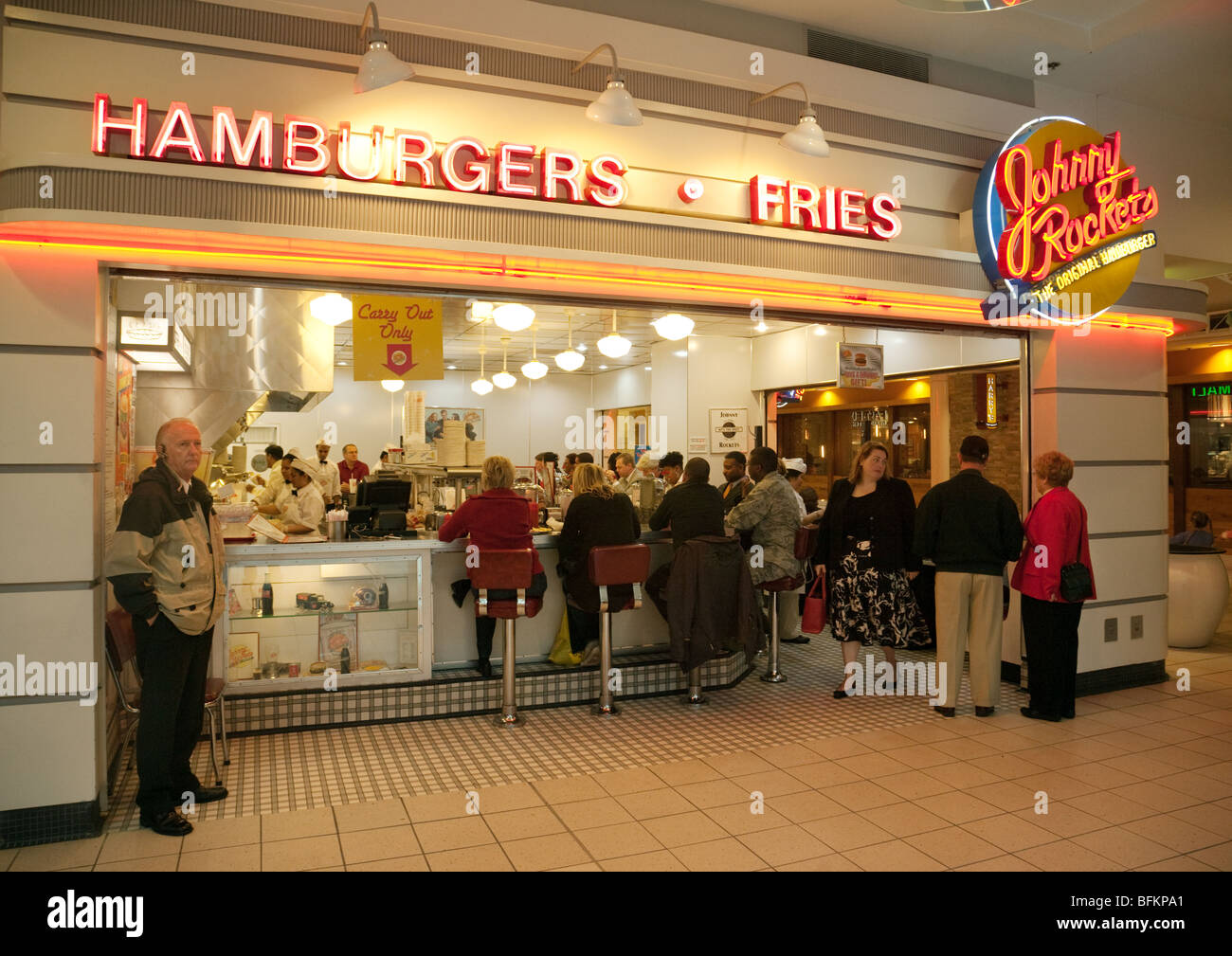 Johnny Rockets Hamburger Bar, Pentagon City shopping mall, Washington ...