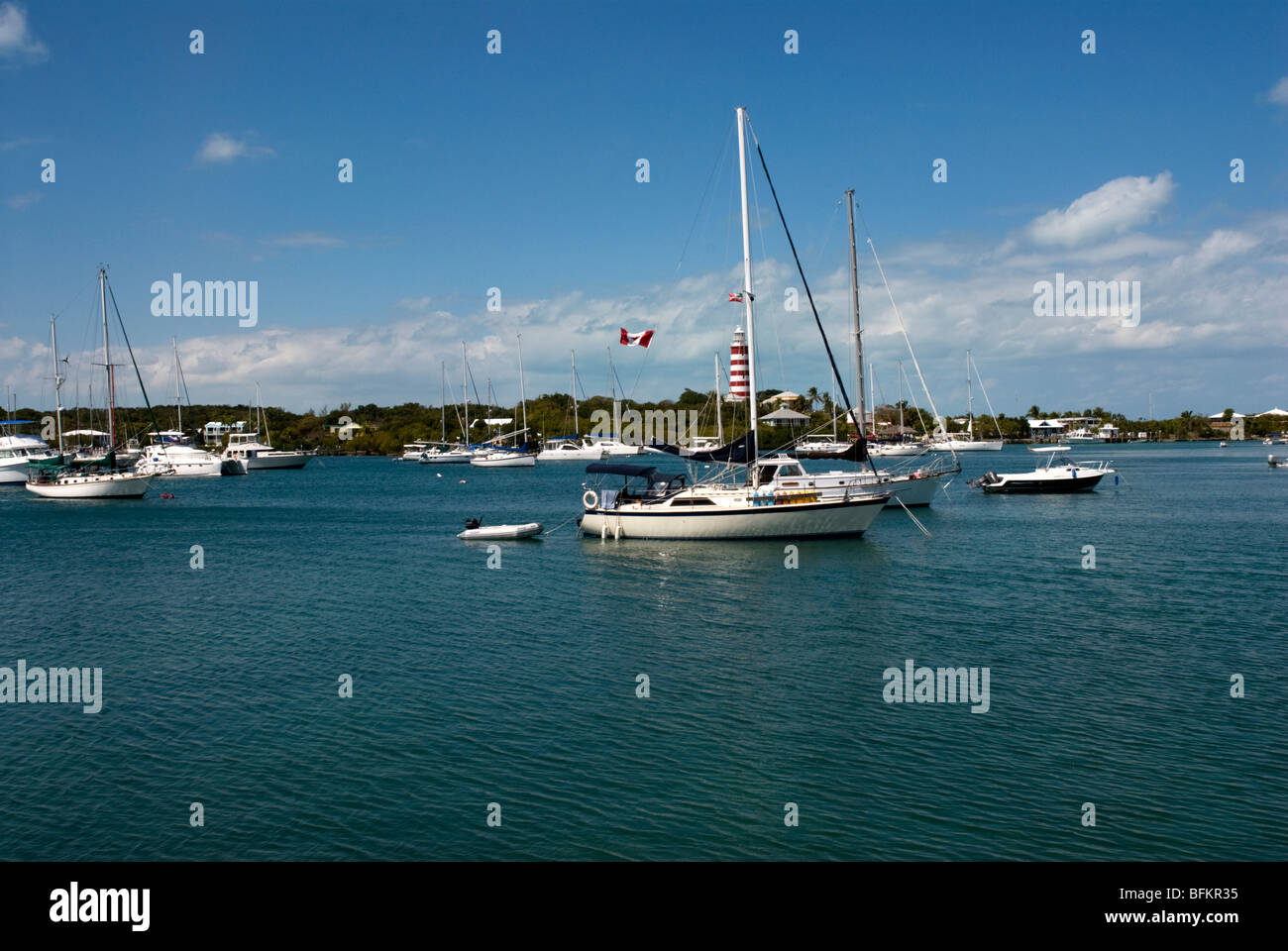 Hope Town Harbour, Hope Town, Abaco, Bahamas Stock Photo - Alamy