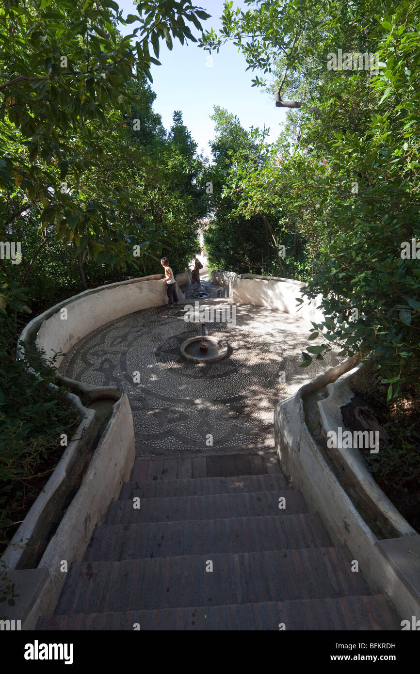 water stairway, Generalife Gardens, Alhambra Palace, Granada, Spain ...