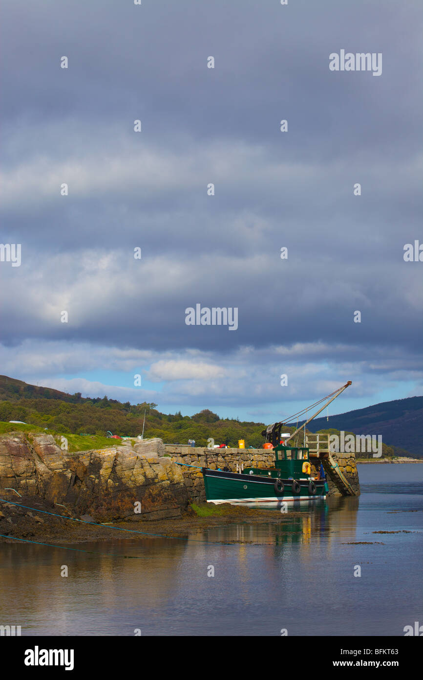 Fishing Boat moored at Isleornsay Harbour, Isle of Skye, Inner Hedrides ...