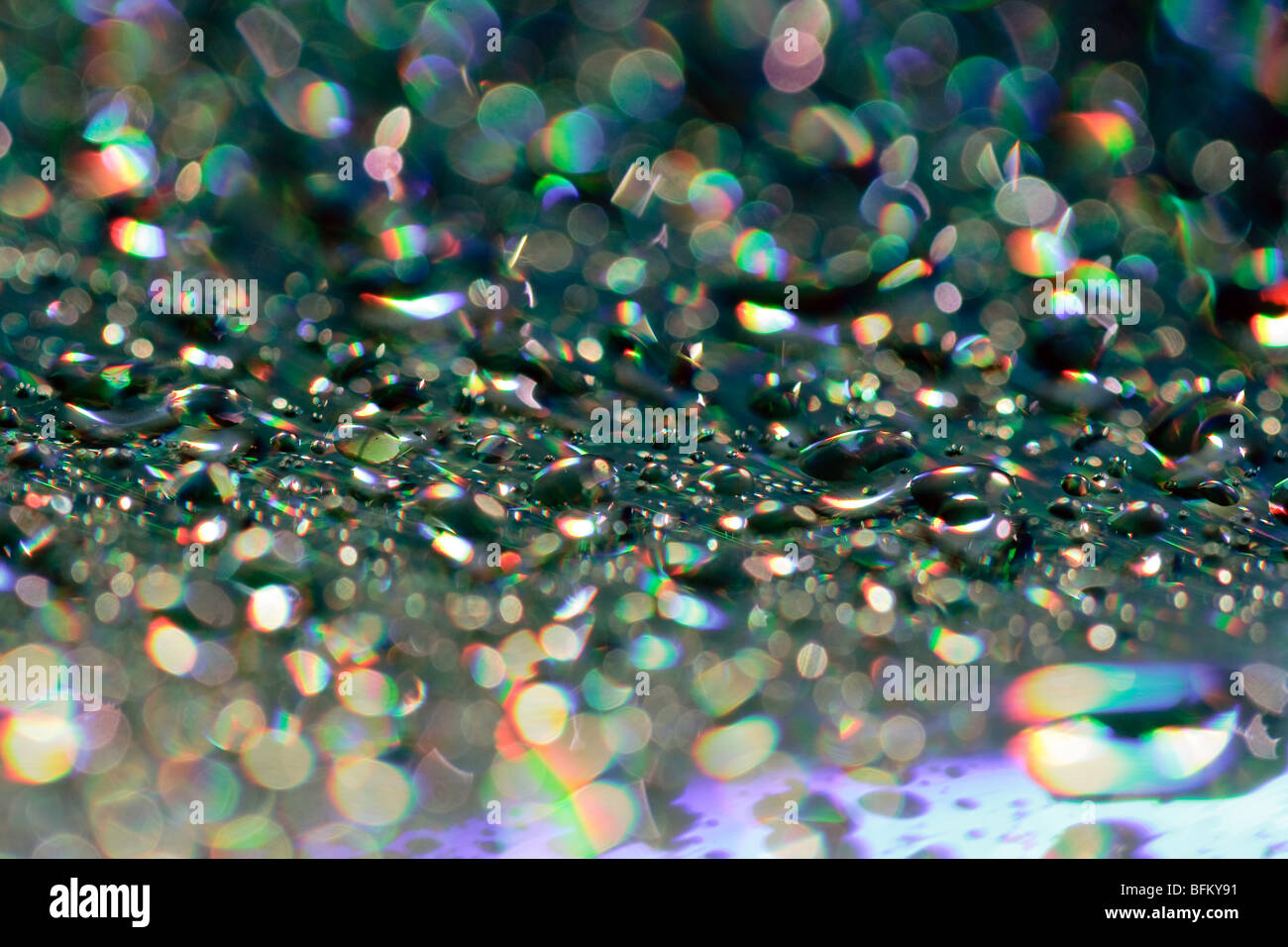 Abstract background of water drops on a CD - DVD Stock Photo - Alamy