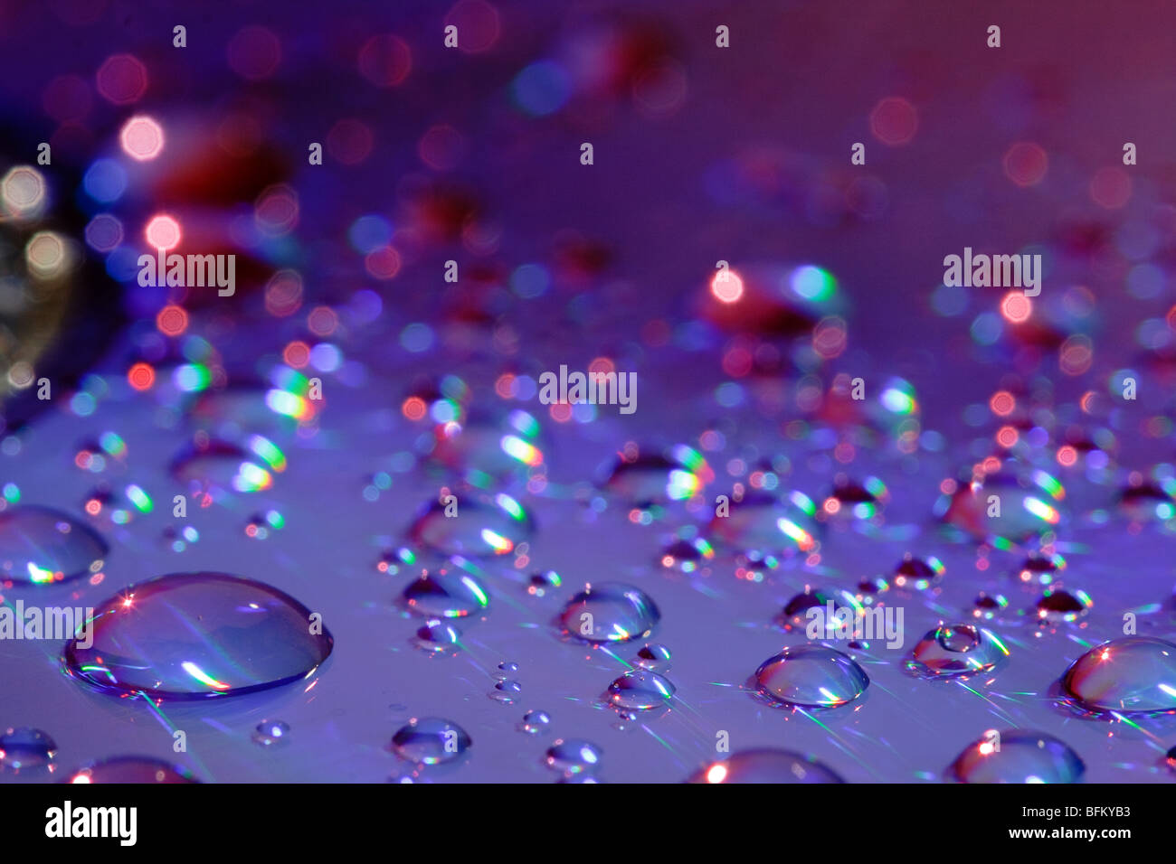Abstract background of water drops on a CD - DVD Stock Photo - Alamy