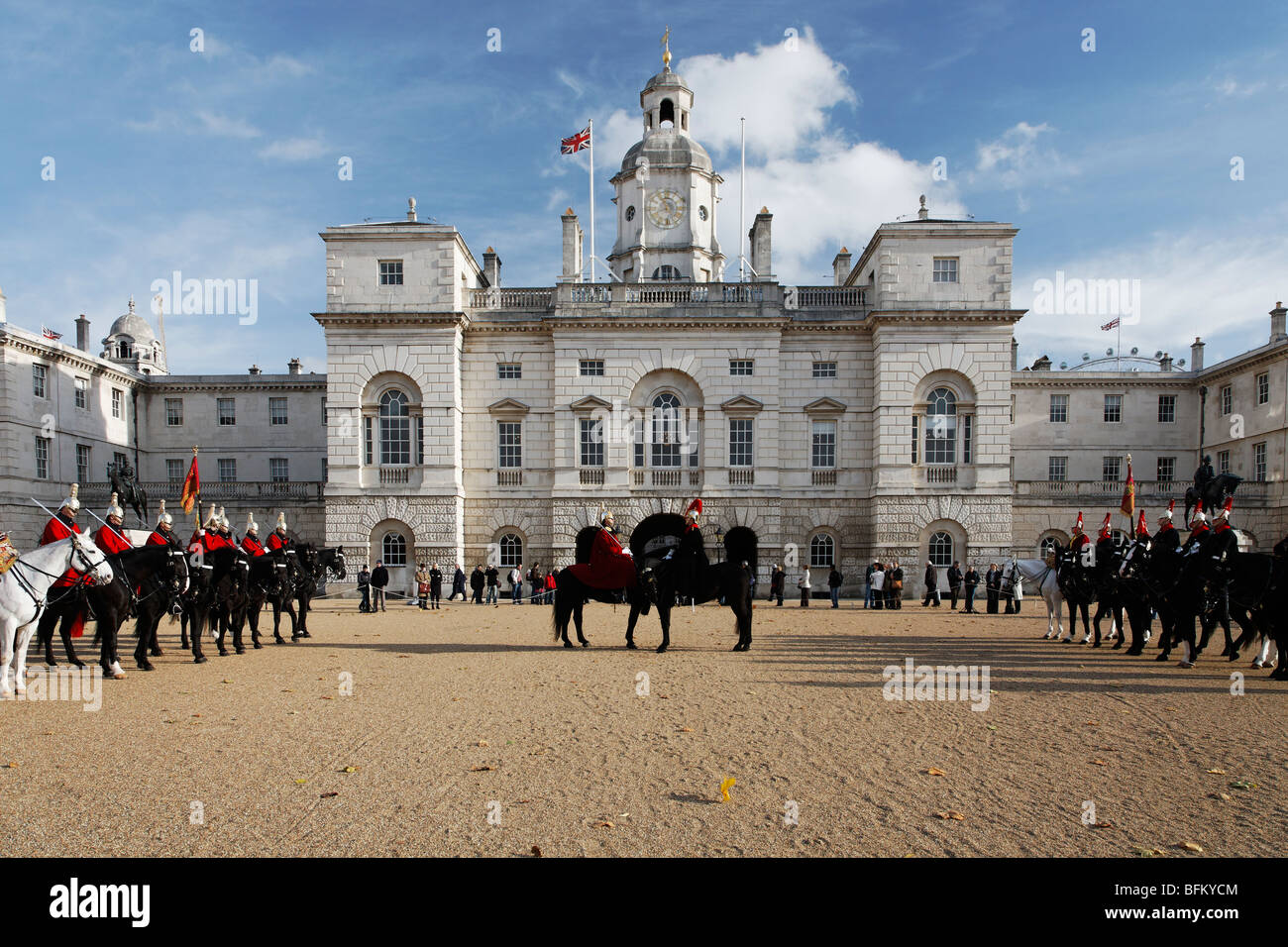 A view of Admiralty House in London with horse guards on parade Stock ...