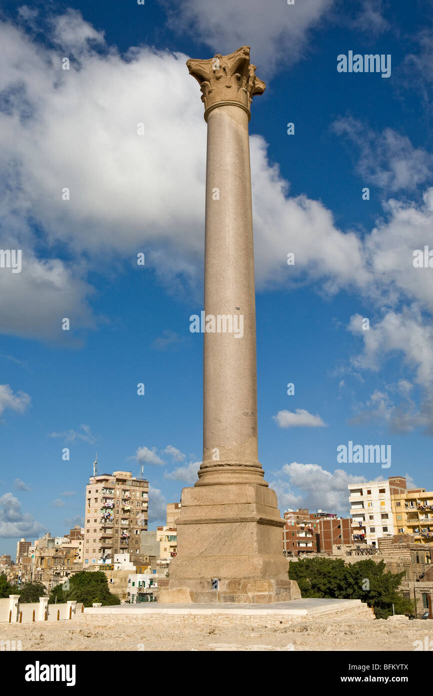 Pompey’s Pillar on site of Temple of Serapis in the Karmous quarter in ...