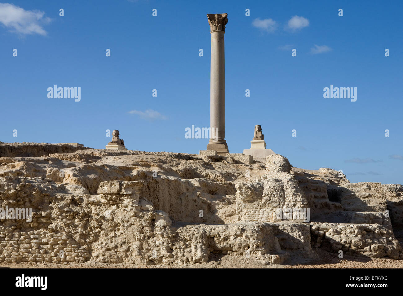 Pompey’s Pillar on site of Temple of Serapis in the Karmous quarter in ...