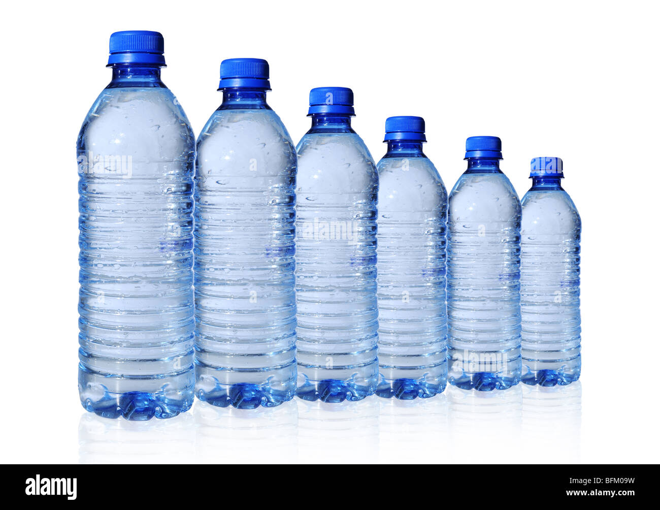 Bottled water in 6 sizes isolated over a white background Stock Photo ...