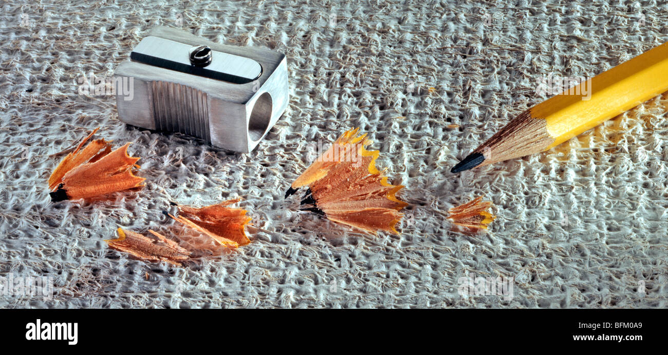 Sharpened pencil and sharpening Stock Photo - Alamy