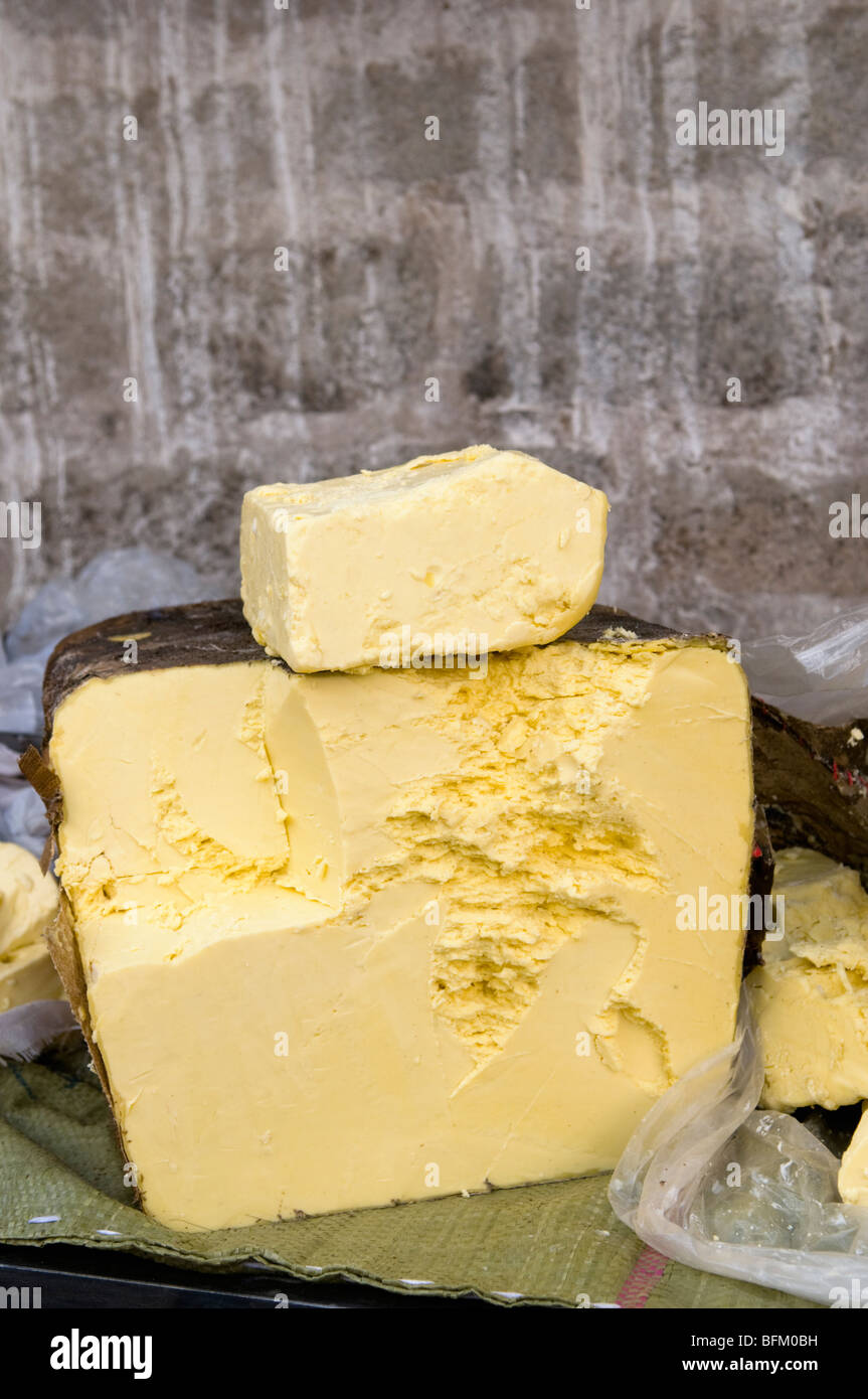 Yak Butter for sale at a market in Lhasa Tibet Stock Photo - Alamy
