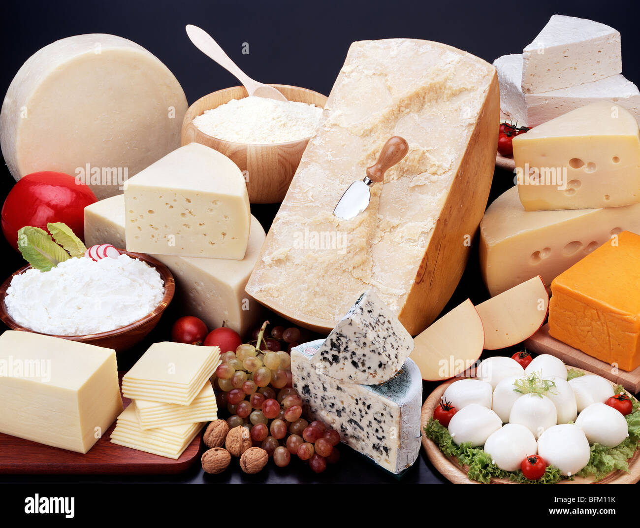 Various types of cheese Stock Photo - Alamy